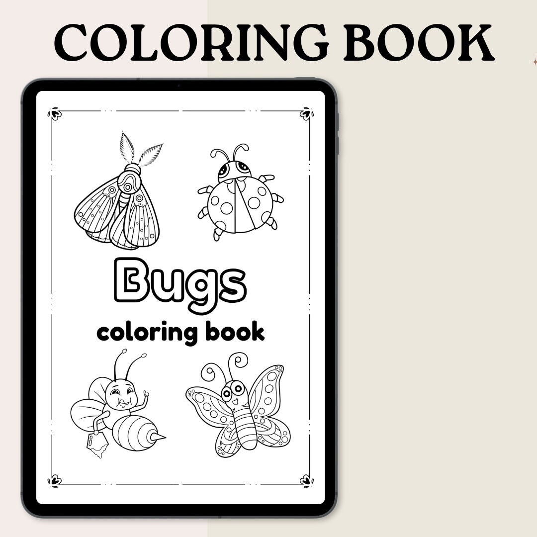Bugs Colouring Book,bugs Colorbook,cute Coloring Book,kids Coloring ...
