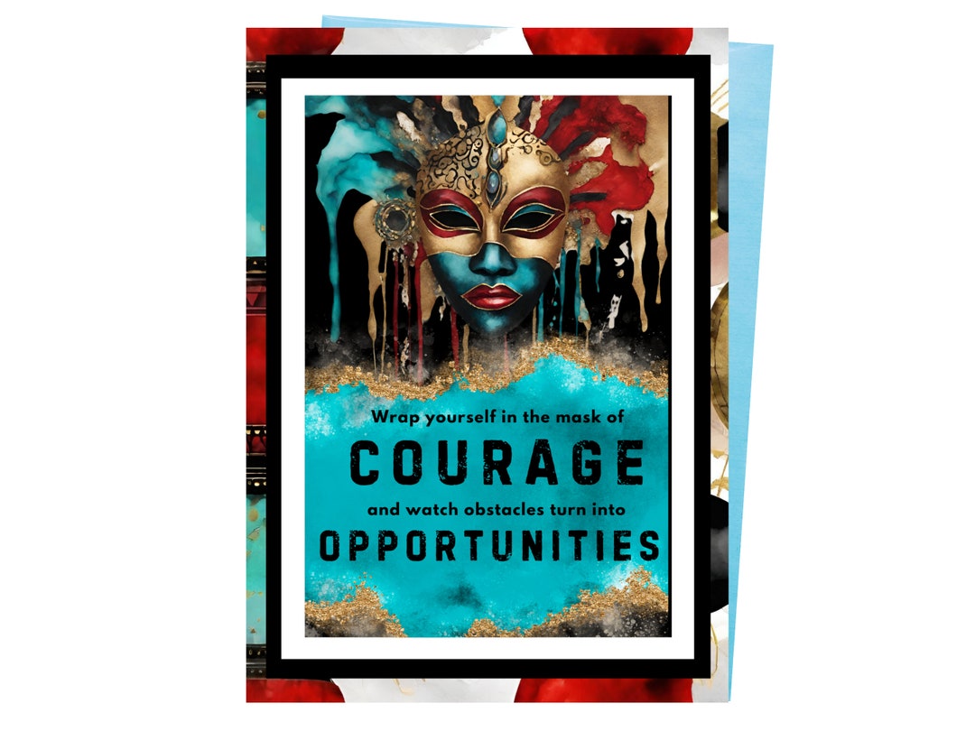 Afrocentric Motivational Mask Card Printable 5x7 PDF Instant Download Encouragement Card Card ...