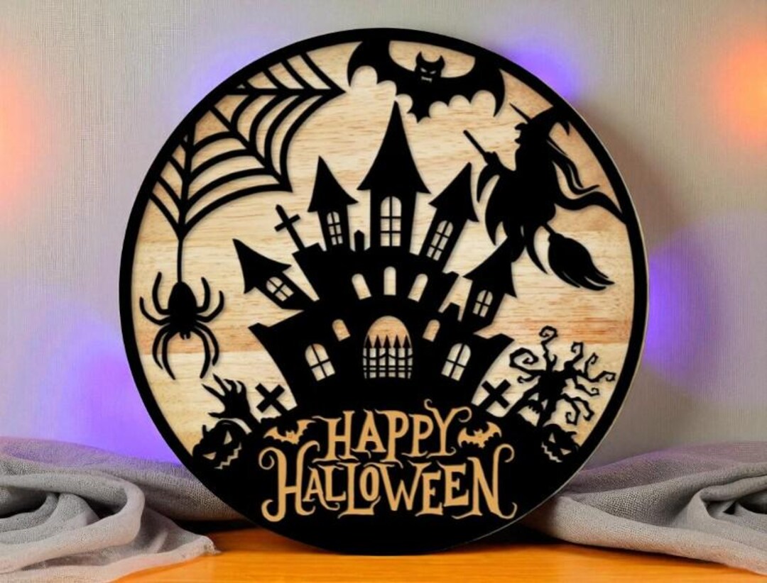 Halloween Door Sign, Happy Halloween Door Hanger, 3D Door Sign, Happy ...