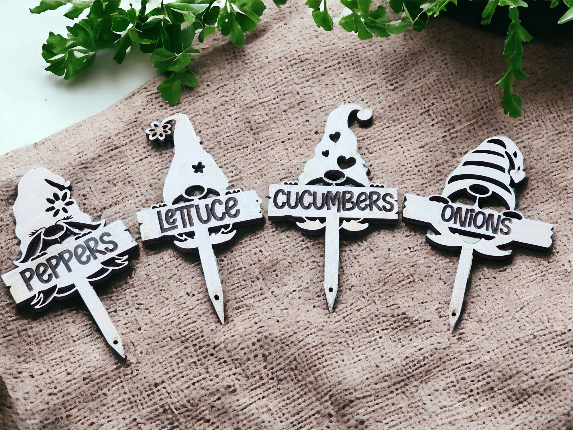 Vegetable Garden Stakes, Garden Gnome, Plant Markers, Vegetable Garden ...