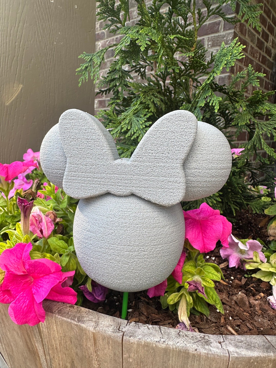 Disney Minnie Head Garden Statue Decor Cement Appearance Modern Hidden ...
