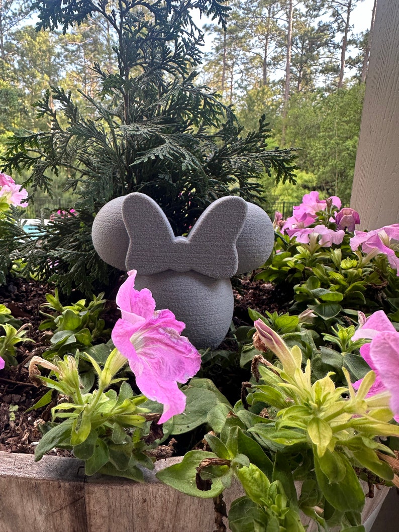Disney Minnie Head Garden Statue Decor Cement Appearance Modern Hidden ...