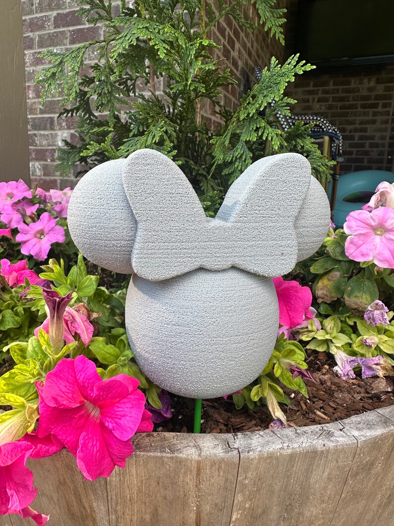 Disney Minnie Head Garden Statue Decor Cement Appearance Modern Hidden ...