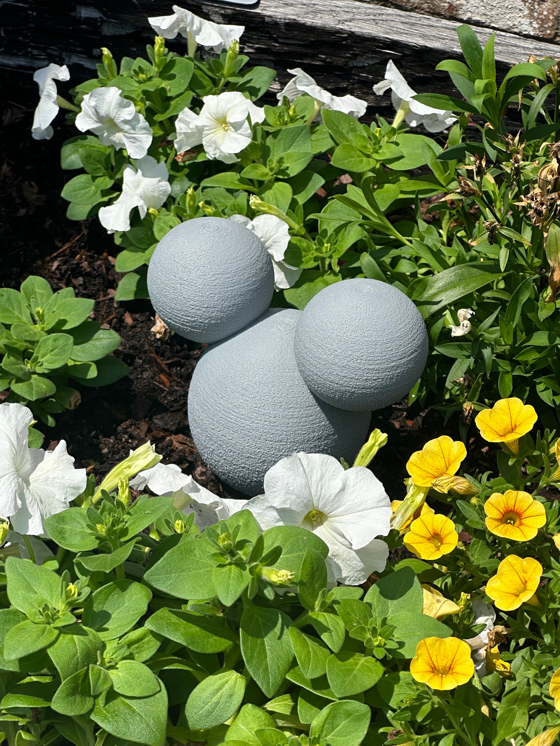 Mickey Head Garden Statue Decor Cement Appearance Modern Disney Hidden ...