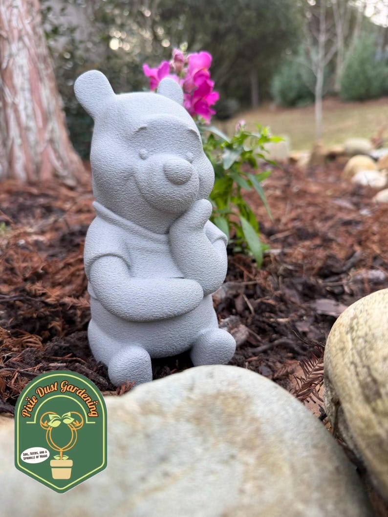 Winnie the Pooh Garden Statue Decor Flower Magic Characters Disney ...