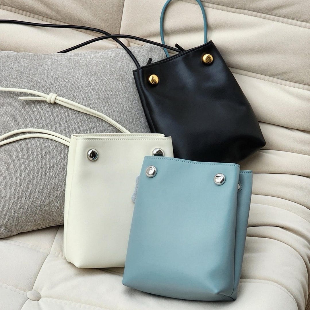 Small Leather Shoulder Bag, Leather Bucket Bag, Elegant Women's Pouch ...