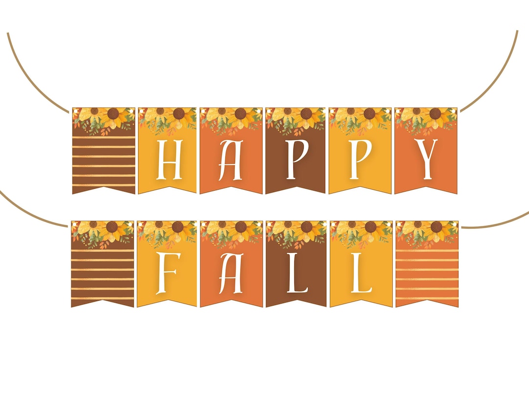 Happy Fall Fall Banner, Printable Banner, Fall Banner - Etsy