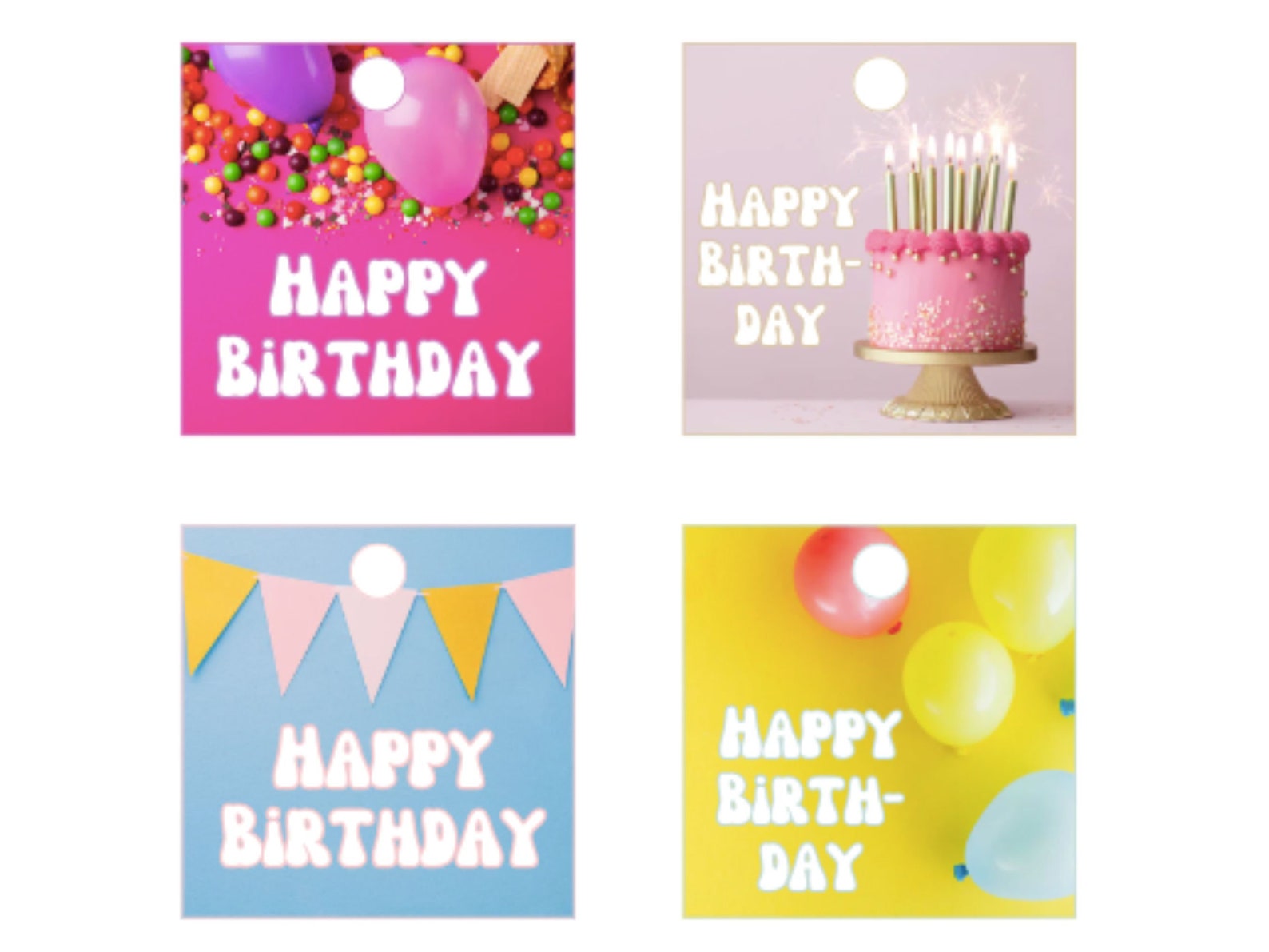 Happy Birthday - Celebration Gift Tags, Printable Gift Tags, Happy ...