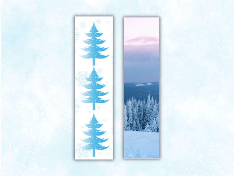 Blue Winter Bookmarks, Printable Bookmarks, Winter Bookmarks - Etsy