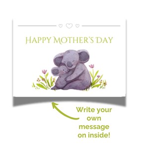 Koala Mother's Day Card, Printable Mother's Day Card - Etsy