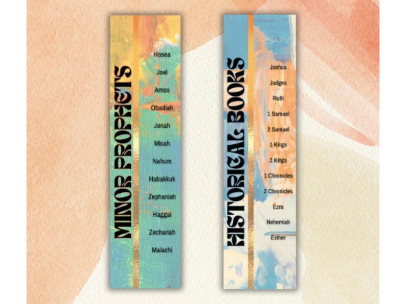 Books of the Old Testament Bookmarks Paint, Printable Bookmarks ...