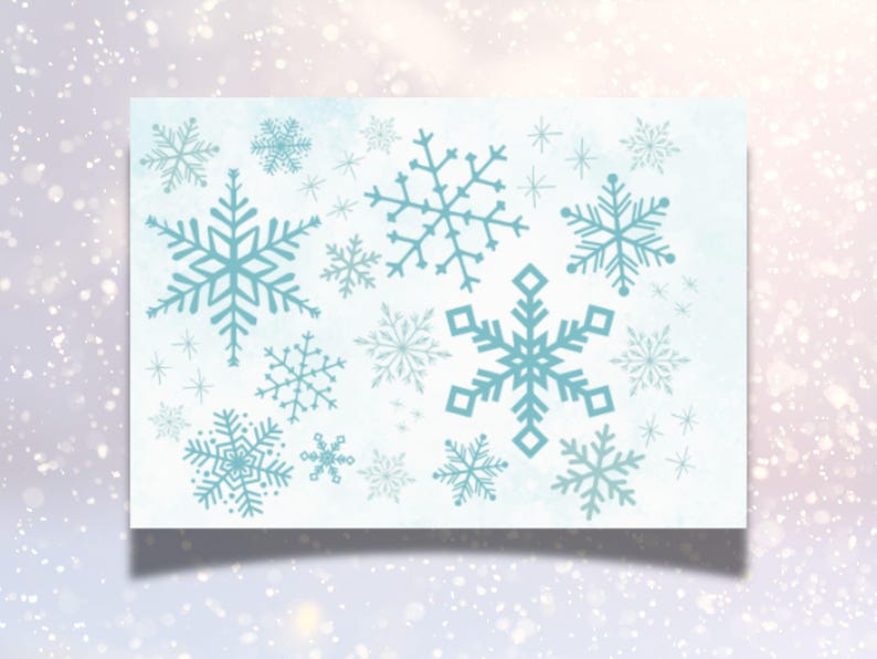 Snow Flake Greeting Card, Printable Greeting Card, Winter Greeting Card ...