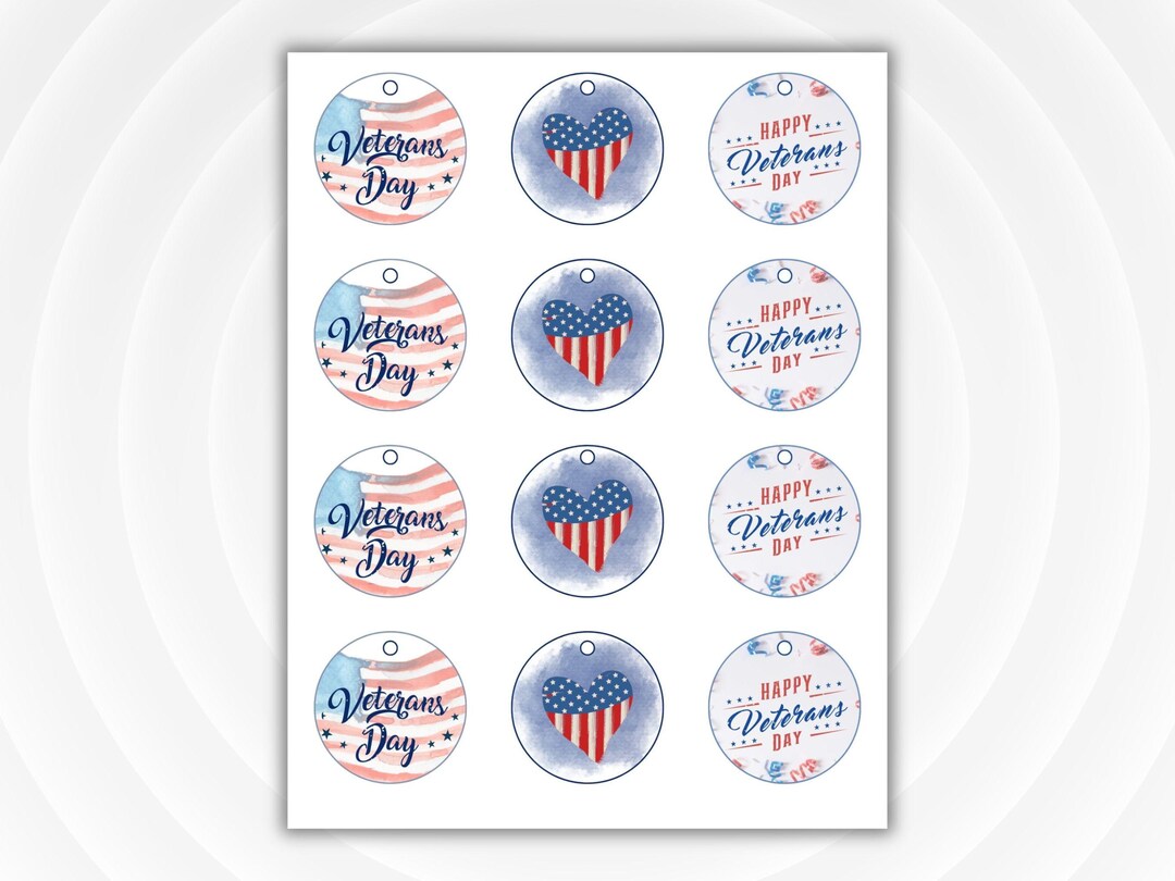 Veterans Day Gift Tags, Printable Gift Tags, Veterans Day - Etsy