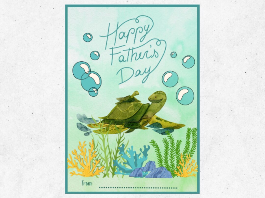 Father's Day - Sea Turtle Gift Card Holder, Printable Gift Card Holder ...