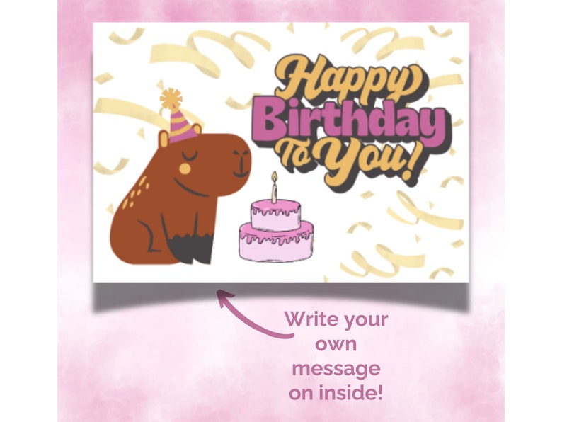 Capybara Birthday Card, Printable Birthday Card, Birthday Card - Etsy
