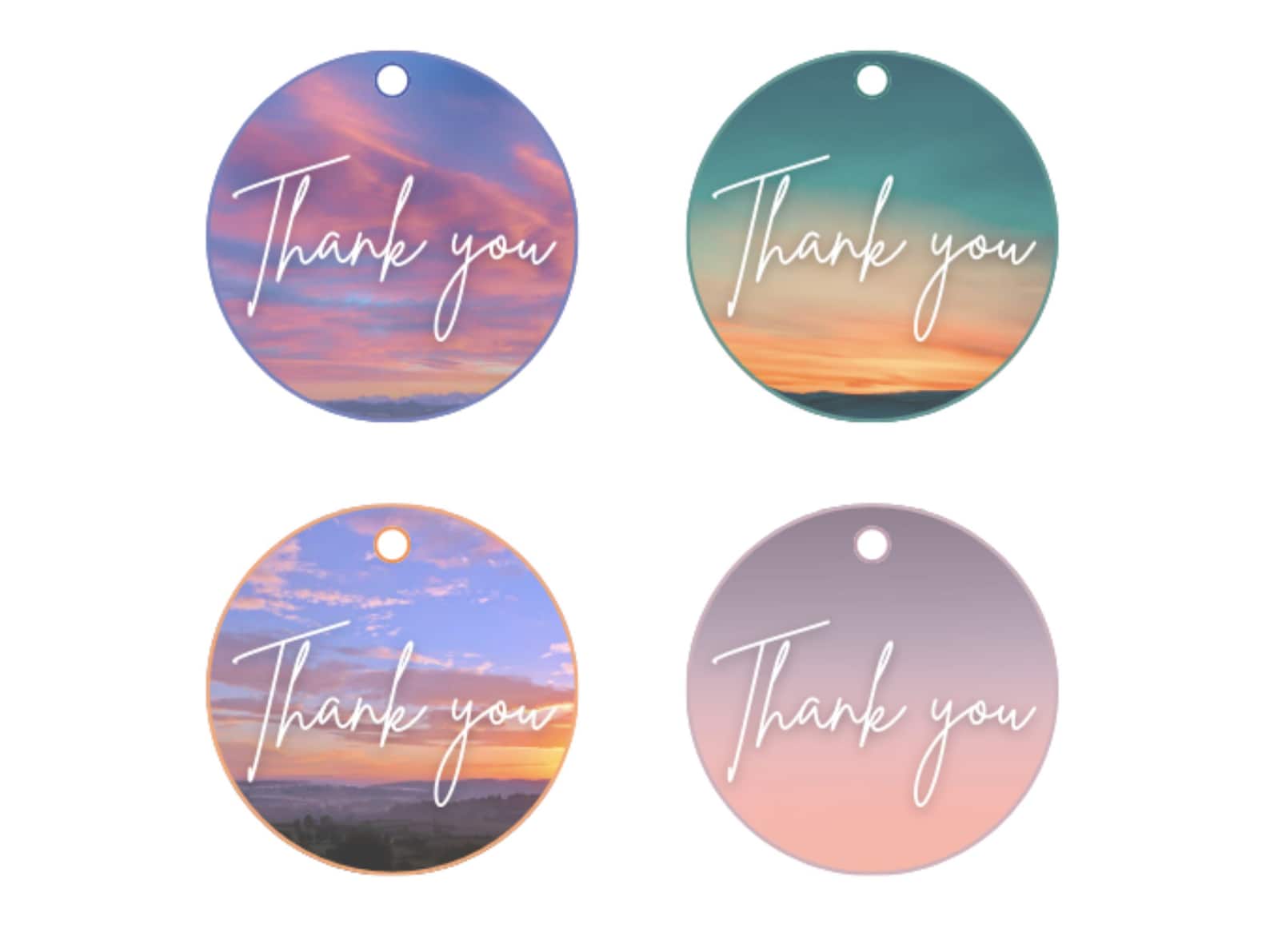 Thank You - Sunset Gift Tags, Printable Gift Tags, Thank You Gift - Etsy