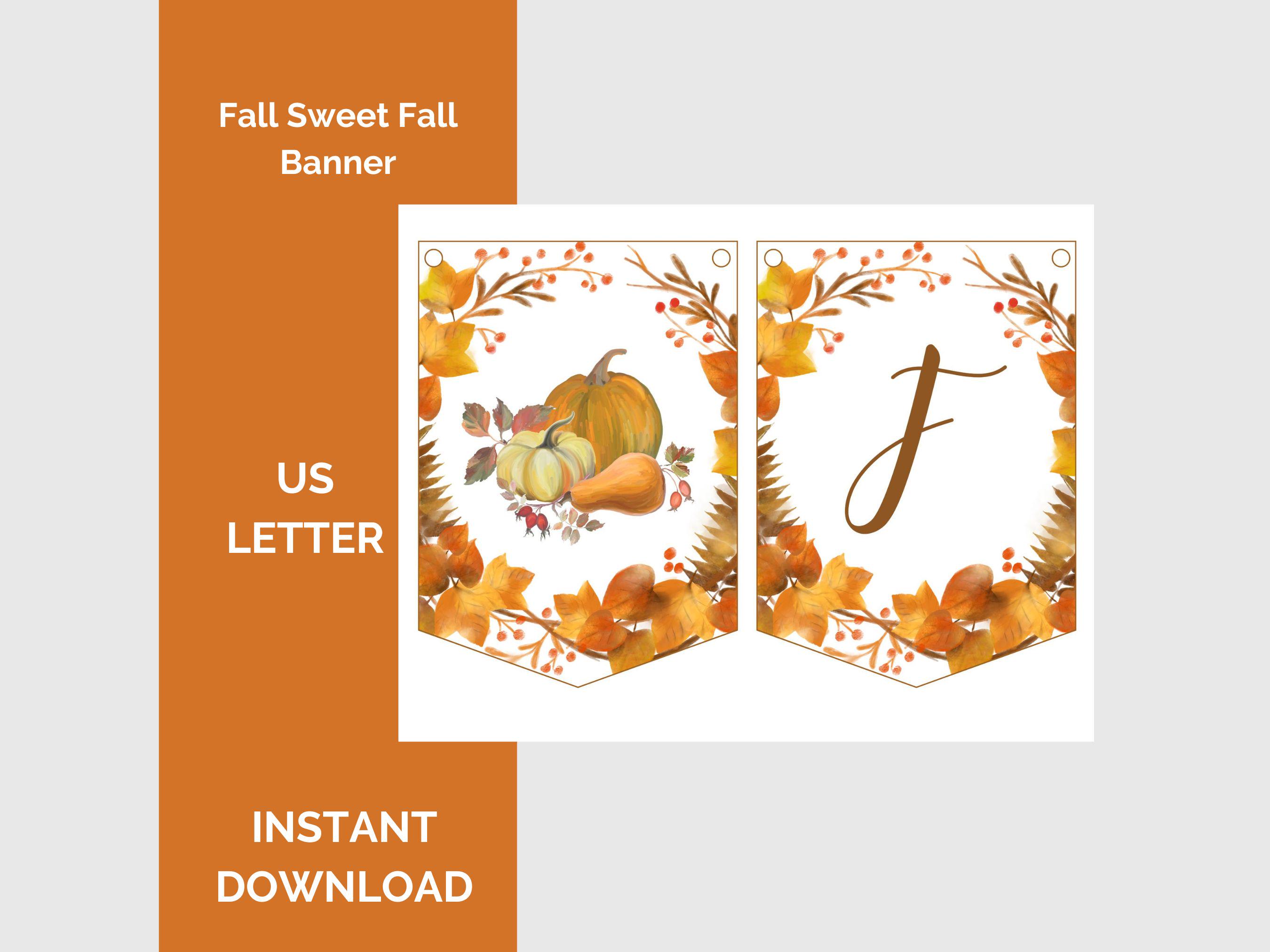 Fall Sweet Fall Banner, Printable Banner, Fall Banner - Etsy