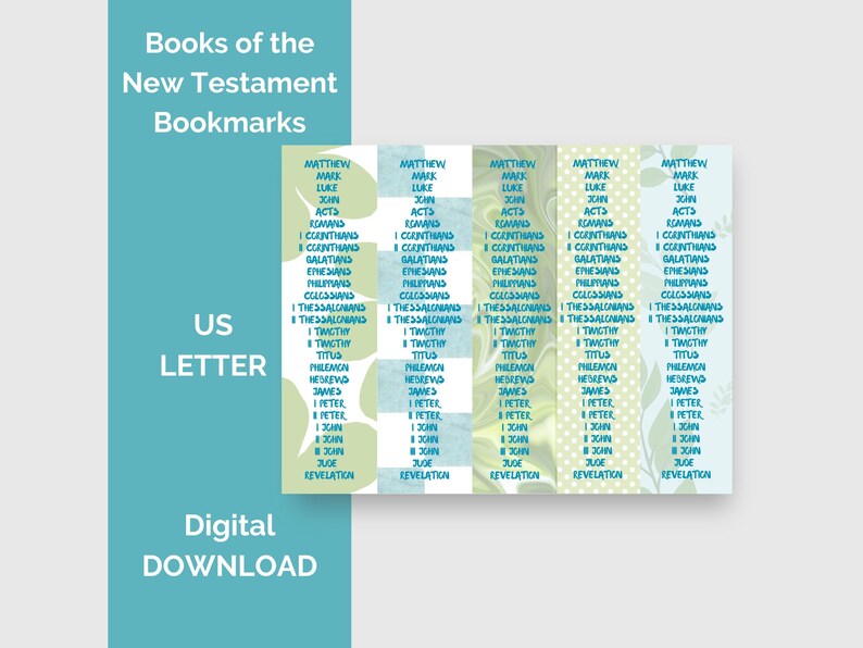 Religious Bookmarks, Printable Bookmarks, Books of the New Testament ...
