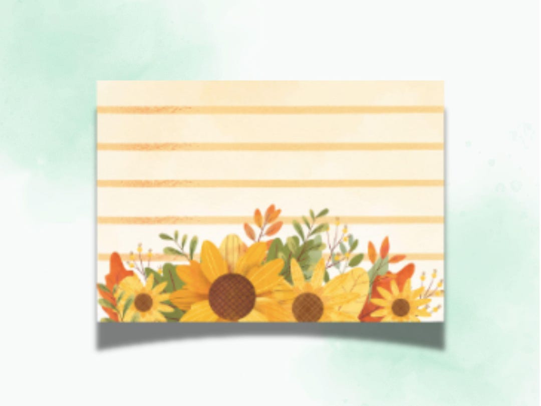 Sunflower Greeting Card, Printable Greeting Card, Fall Greeting Card - Etsy