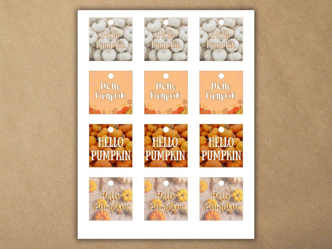 Hello Pumpkin Gift Tags, Printable Gift Tags, Fall Gift Tags - Etsy