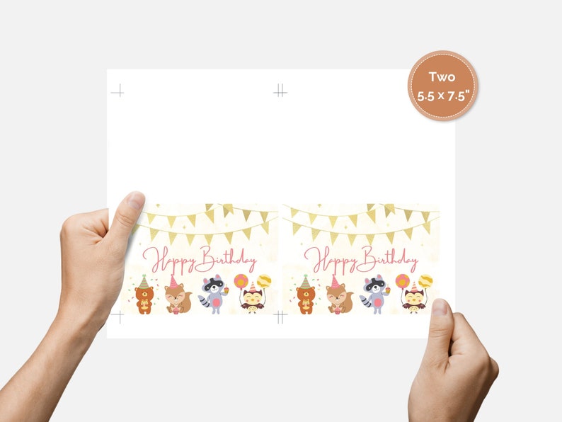 Woodland Party Animals Card, Printable Birthday Card, Birthday Card - Etsy