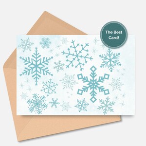 Snow Flake Greeting Card, Printable Greeting Card, Winter Greeting Card ...