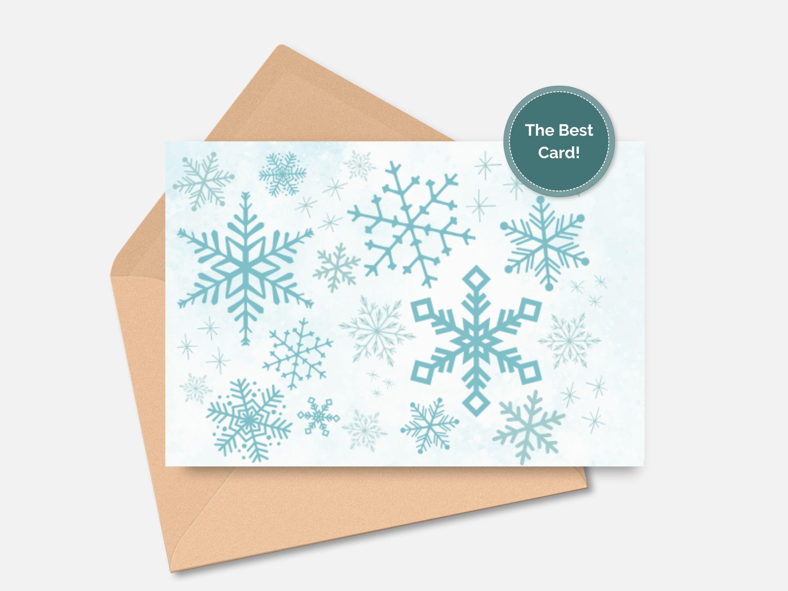 Snow Flake Greeting Card, Printable Greeting Card, Winter Greeting Card ...