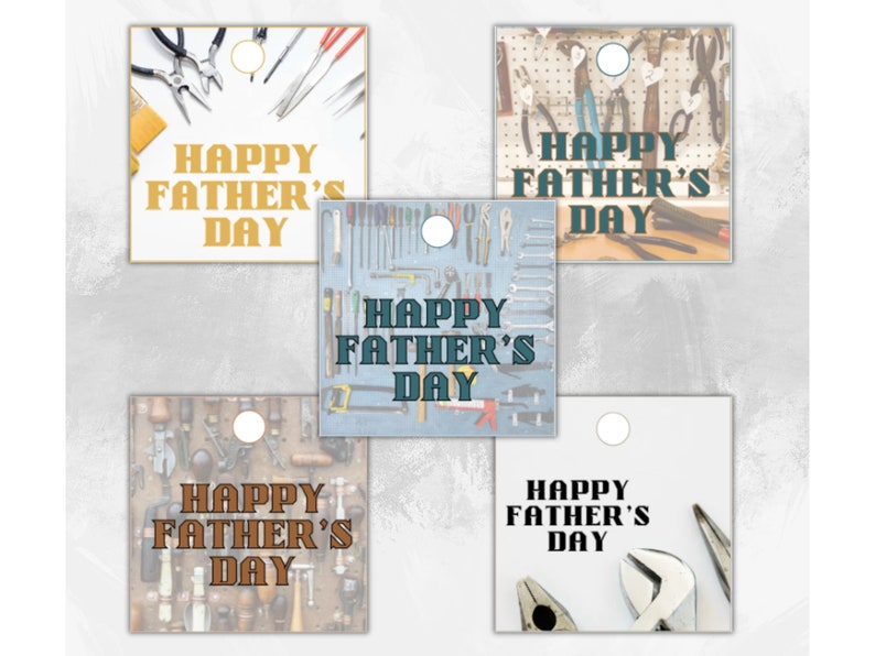 Happy Father's Day - Tools Gift Tags, Printable Gift Tags, Father's Day ...