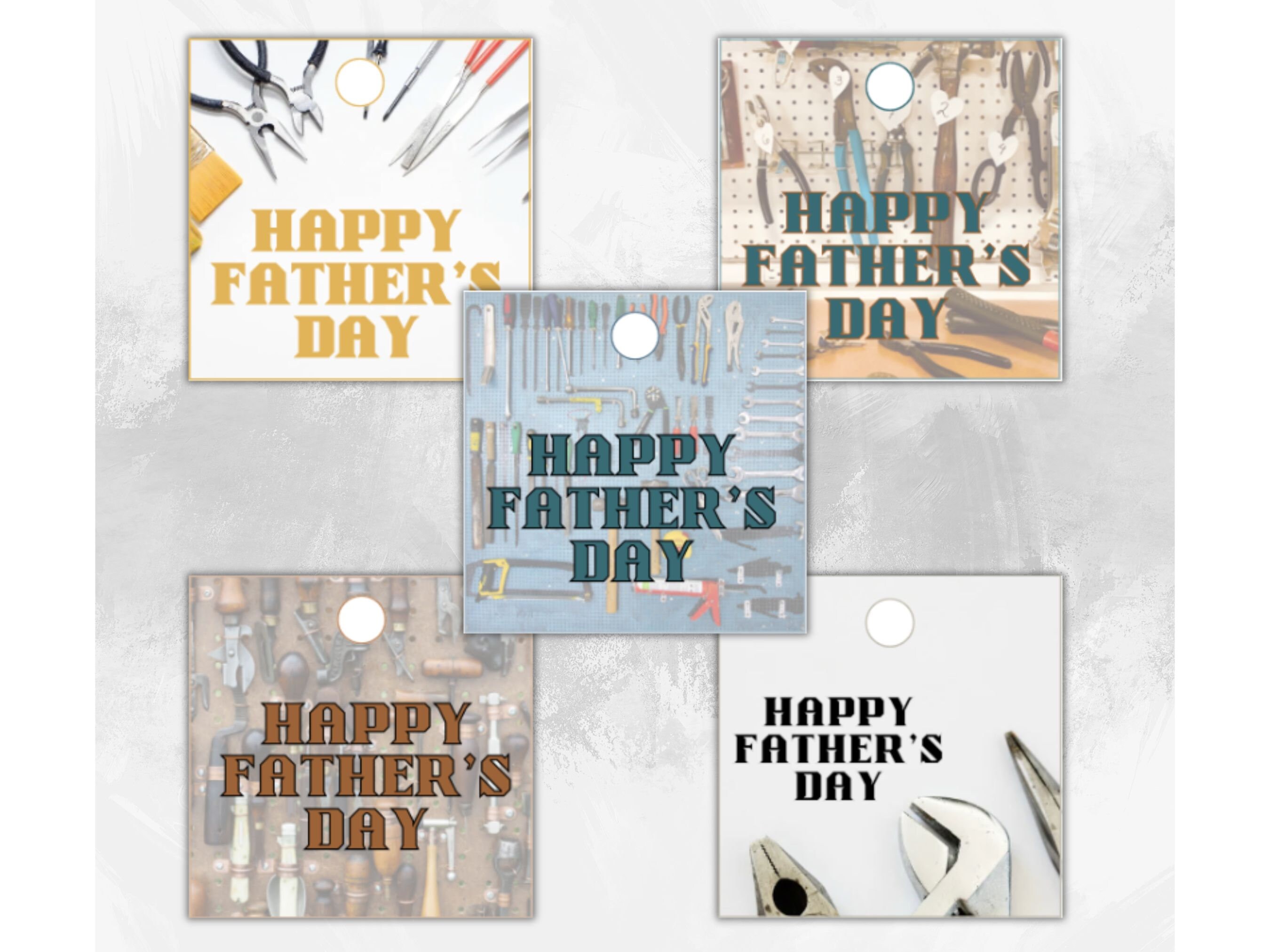 Happy Father's Day - Tools Gift Tags, Printable Gift Tags, Father's Day ...