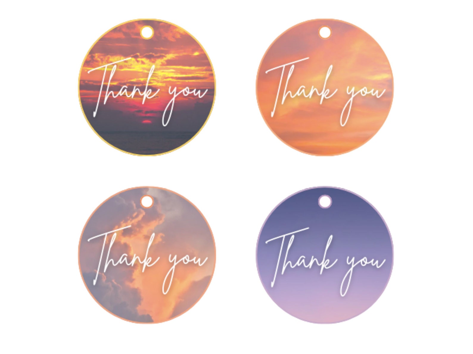 Thank You - Sunset Gift Tags, Printable Gift Tags, Thank You Gift - Etsy