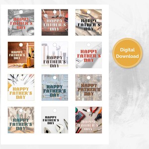 Happy Father's Day - Tools Gift Tags, Printable Gift Tags, Father's Day ...