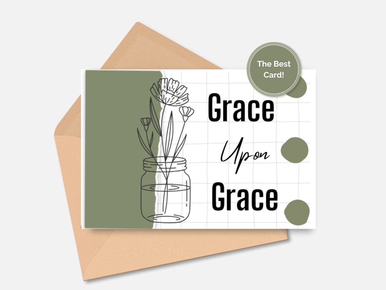 Grace Upon Grace Greeting Card, Printable Religious Greeting Card - Etsy