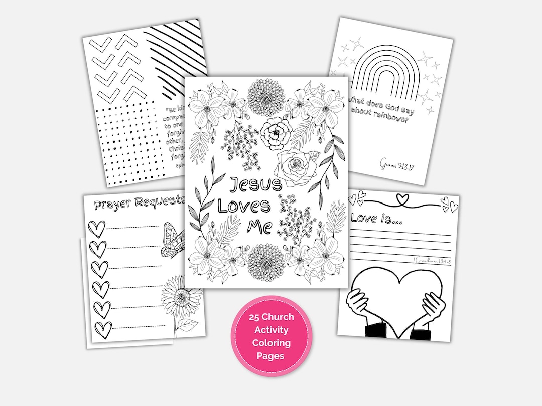 Church Activity Bundle - Floral , Printable Church Activity Bundle ...