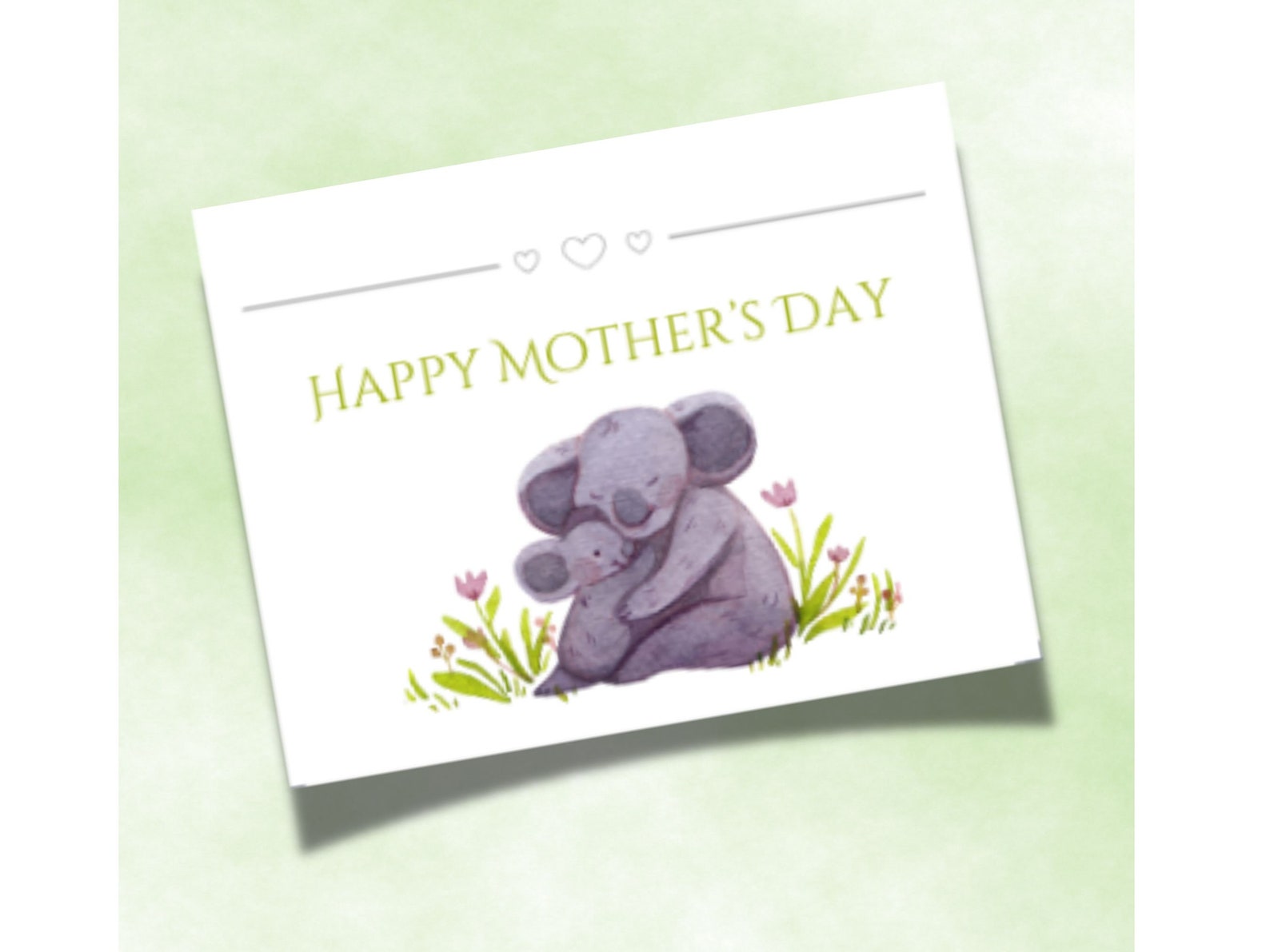 Koala Mother's Day Card, Printable Mother's Day Card - Etsy