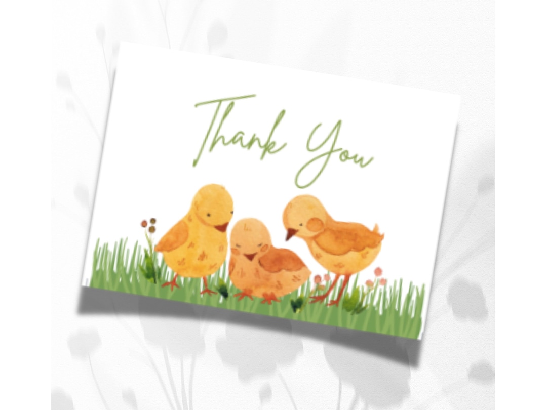 Baby Chick Thank You Card, Kids Printable (digital Download) - Etsy