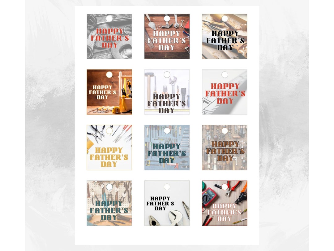 Happy Father's Day - Tools Gift Tags, Printable Gift Tags, Father's Day ...