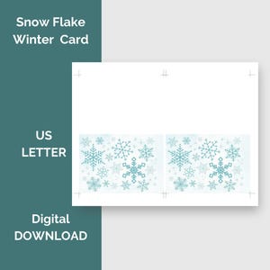 Snow Flake Greeting Card, Printable Greeting Card, Winter Greeting Card ...