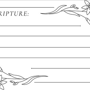 Bible Study Template and Scripture Memory Cards (B/W) - Etsy
