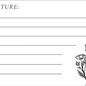 Bible Study Template and Scripture Memory Cards (B/W) - Etsy