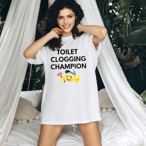 Funny Meme Tshirt, Toilet Clogging Champion, Humor Tshirt, Funny Gift ...