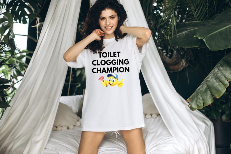 Funny Meme Tshirt, Toilet Clogging Champion, Humor Tshirt, Funny Gift ...
