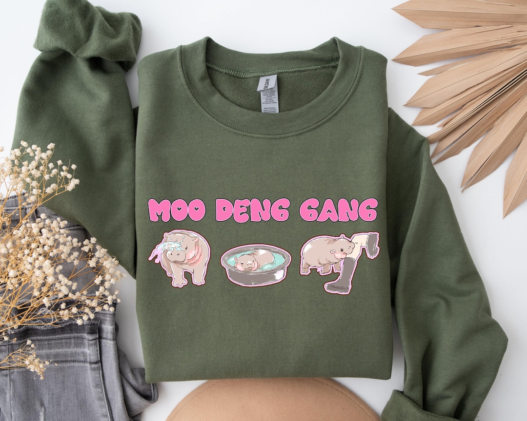 Moo Deng Jesus Tshirt, Moo Deng Merch, Moo Deng Gift, Baby Hippo Tee ...
