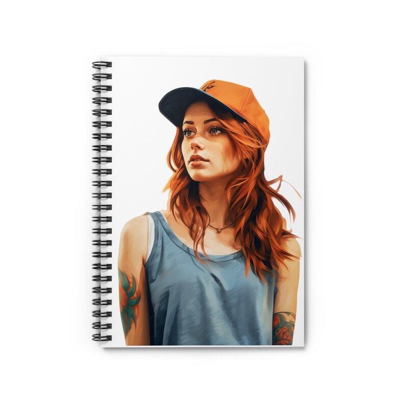 Chic Spiral Notebook With Tattooed Girl Chip Art Perfect for Notes ...