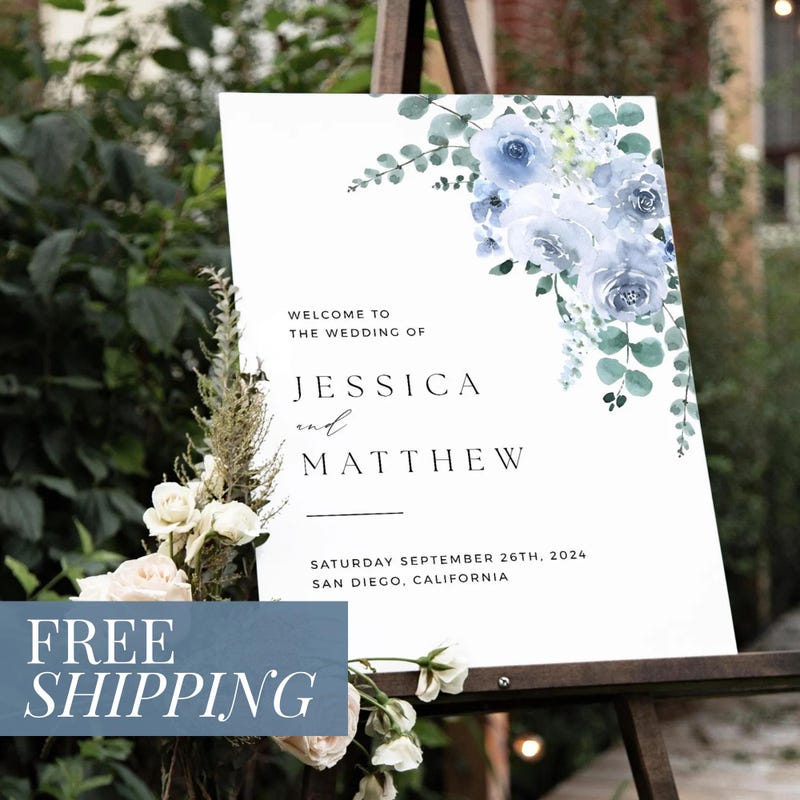 Blue Wedding Sign - Etsy