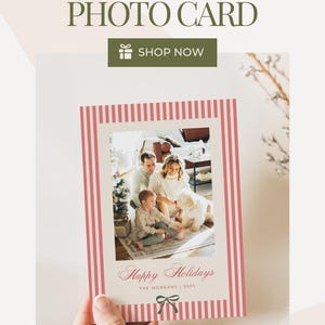 Happy Holidays Greeting Card Photo Card Template Family Christmas Card ...