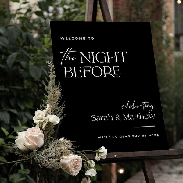 The Night Before Welcome Sign - Etsy