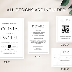 Elegant Wedding Invitation With Qr Code, Qr Code RSVP, Wedding ...