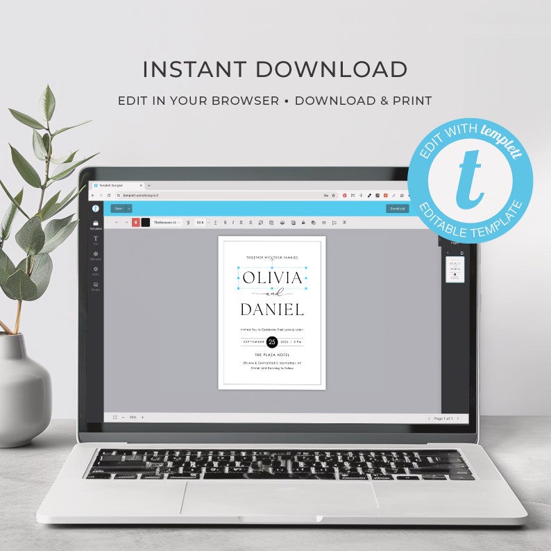 Elegant Wedding Invitation With Qr Code, Qr Code RSVP, Wedding ...