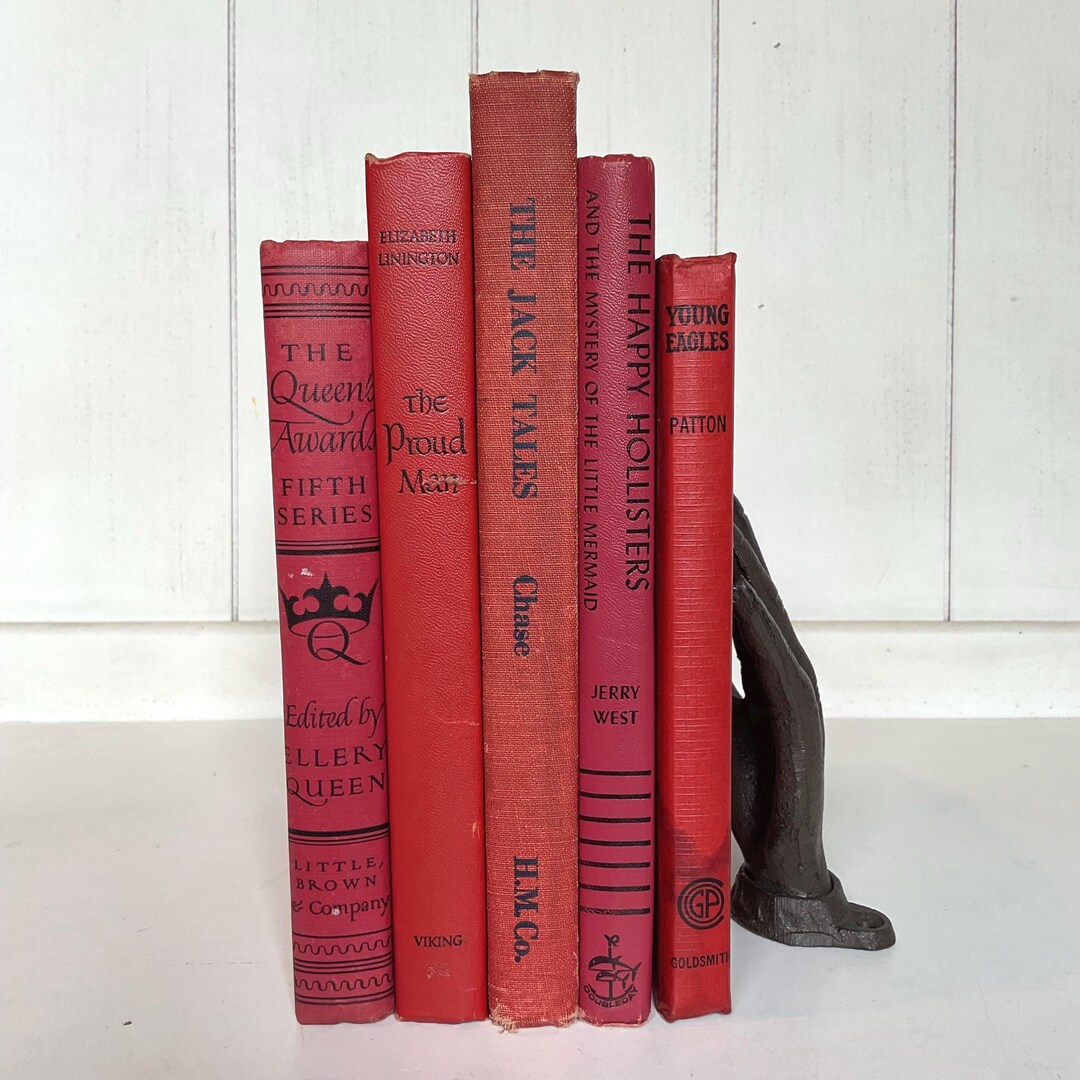 Red and Black Vintage Book Stack, Children’s Room Decor - Etsy