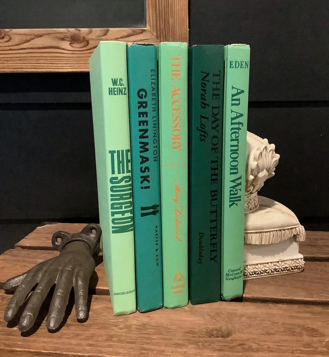 Retro Green, Mid Century Book Stack for Decor. - Etsy